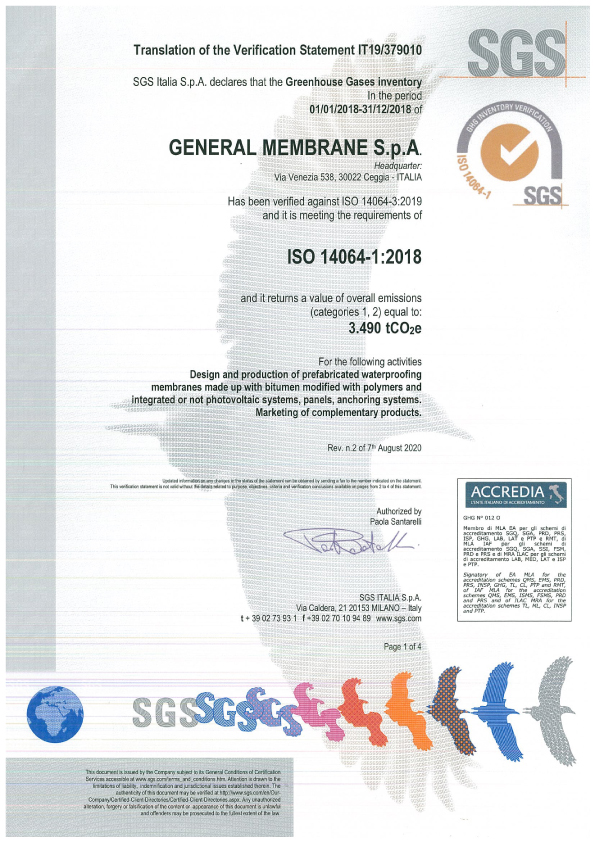 UNI EN ISO 14064-1:2018 Certification | General Membrane